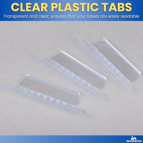 File Folder Tabs and Inserts, Plastic Clear Tabs, and Inserts 2" x 5/8 ...