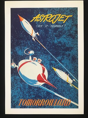 Disneyland Attraction Poster Astrojet Mini Lithograph 40th Tomorrowland ...
