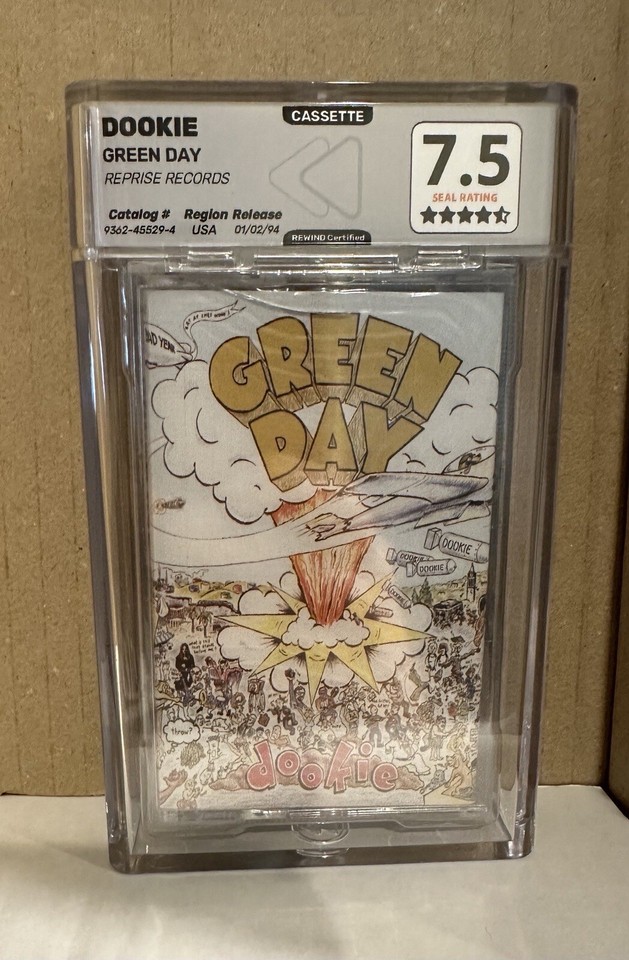 Green Day “Dookie” cassette Rewind graded 7.5 4.5/5 seal Major Label ...
