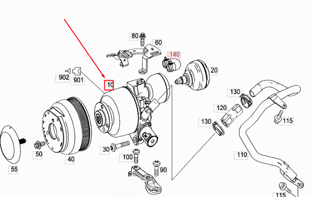 MERCEDES-BENZ S Coupe C216 Power Steering Pump A0003290100 GENUINE for ...