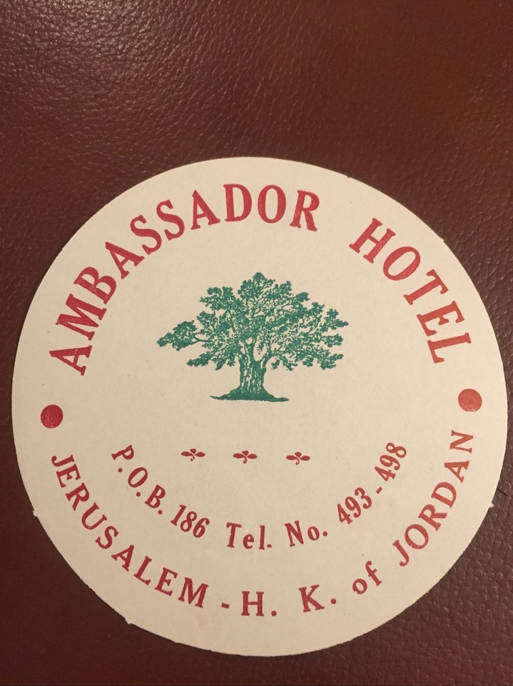 2 Ambassador Hotel Jerusalem Vintage Luggage Label/Sticker MINT | eBay