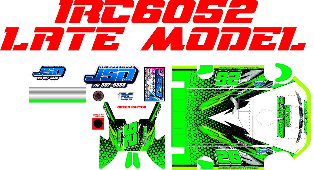 1RC LATE MODEL 1RC6052 WRAP GREEN RAPTOR CUSTOM THEME WRAP KIT | eBay