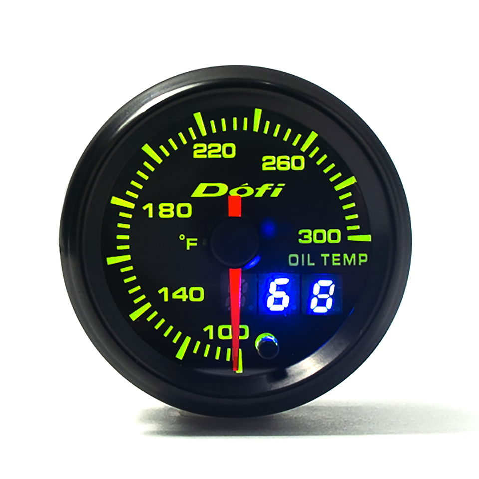 2" 52mm Digital & Pointer 7 Color LED Oil Temp Gaue Oil Temperature ...
