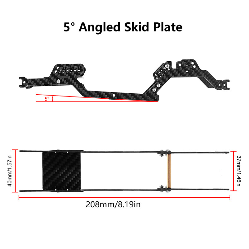 INJORA LCG Carbon Fiber RC Chassis Kit Frame Girder for Traxxas TRX4M ...