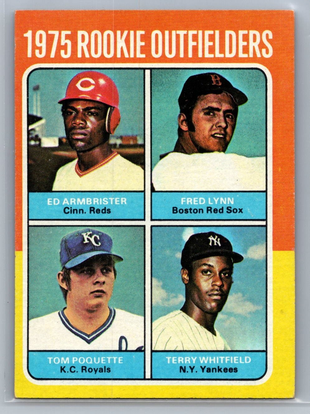 1975 Topps Mini - 1975 Rookie Outfielders Fred Lynn, Terry Whitfield ...