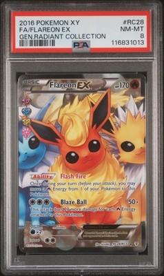 2016 POKEMON XY GENERATIONS RADIANT COLLECTION #RC28 FULL ART/FLAREON ...