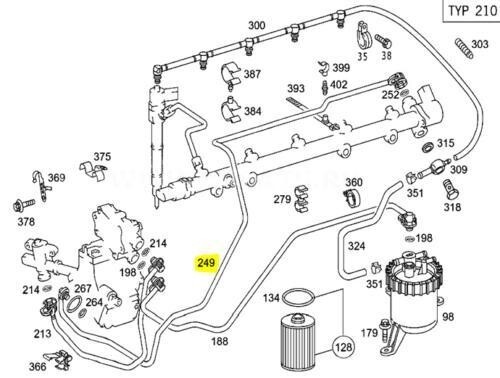 Mercedes-Benz OM612 Dieselmotor Kraftstoffleitung Ventil zur Pumpe ...