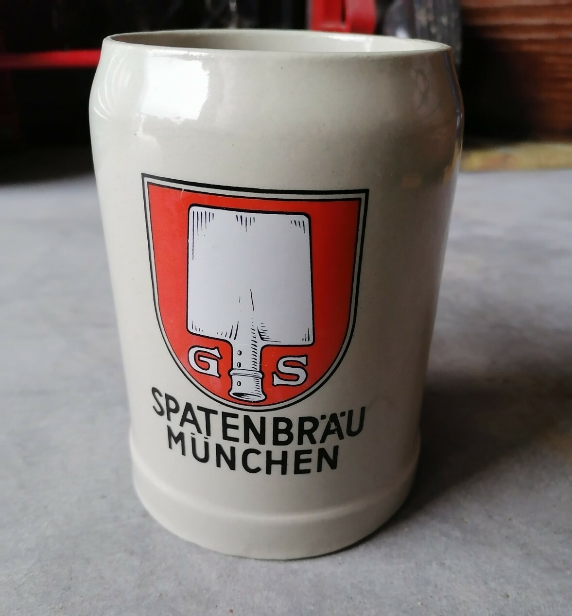 Vintage GS Spatenbrau Munchen German Stoneware Beer mug .5 liter Made ...