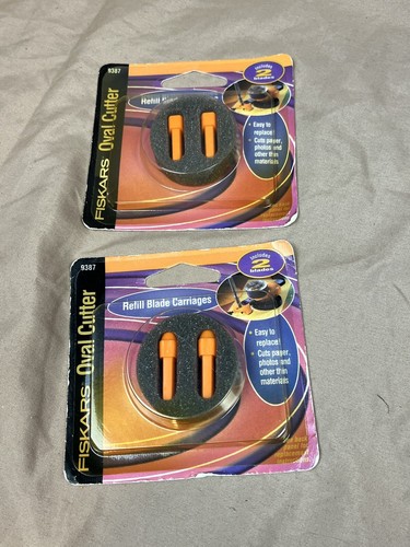 Fiskars 9387 Oval Cutter Refill Blade Carriages 4 Blades Total Lot Of 2 ...