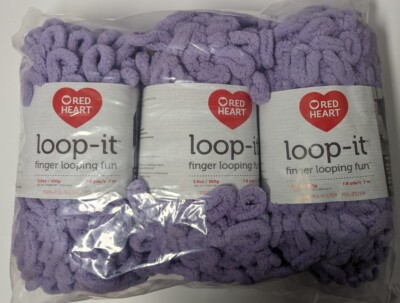 6 SKEIN PACK RED HEART LOOP-IT FINGER LOOPING FUN YARN PURPLE | eBay