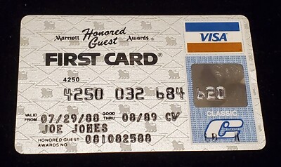 First Card Marriott Honored Guest Classic Visa credit card exp 1989 ...