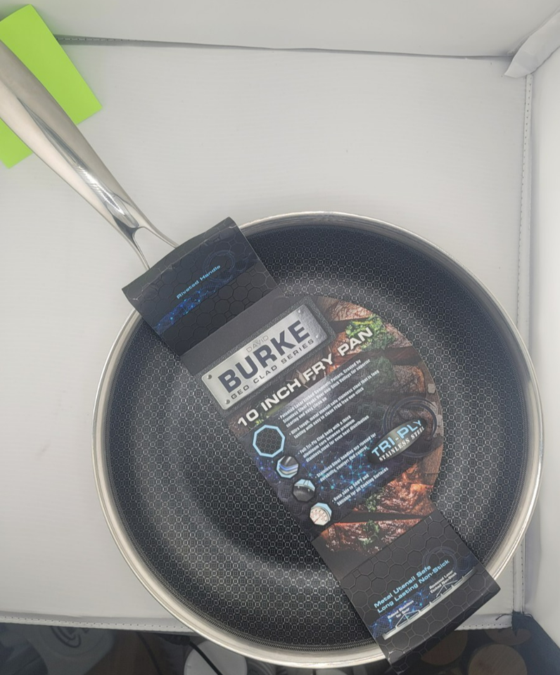 David Burke Geo Clad Series Ceramic Hybrid 10" Tri-Ply Fry Pan Hex on ...