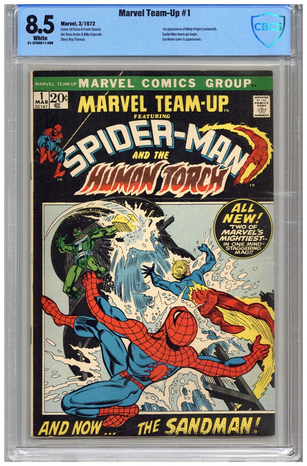 Marvel Team-Up #1 CBCS 8.5 VF+ Wht pgs 3/72 1st App. of Misty Knight (u ...