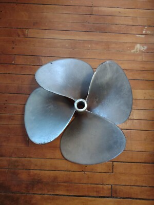 Ship's Propeller Iron 22" across Large Cotter Key Older 4 Blade Great ...