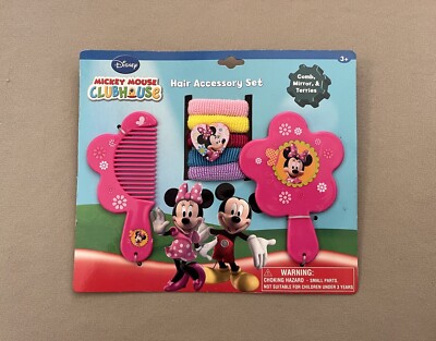 Disney Minnie Mouse Hair Accessory Set (Comb, Mirror & Terries), New In ...