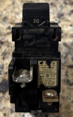 ITE Pushmatic P220 20 Amp 2 Pole 120/240 VAC Circuit Breaker PUSHMATIC ...