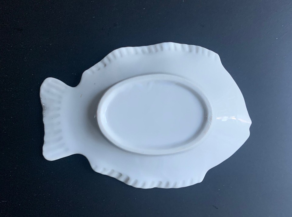 Vintage Japan OMC Fish Trinket Dish Pottery Bowl White 5”X7” | eBay