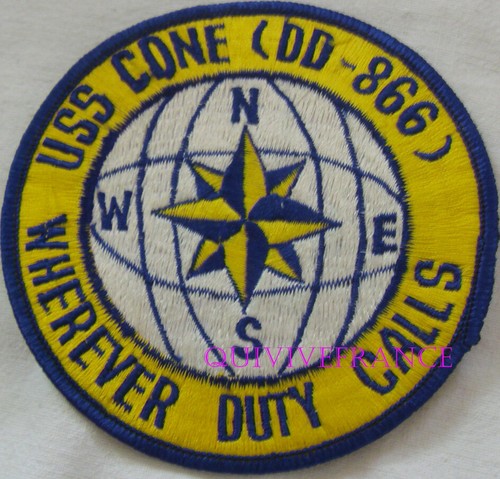 PUS581 - US NAVY SHIP PATCH USS CONE DD-866 Older Vintage Asian Made ...