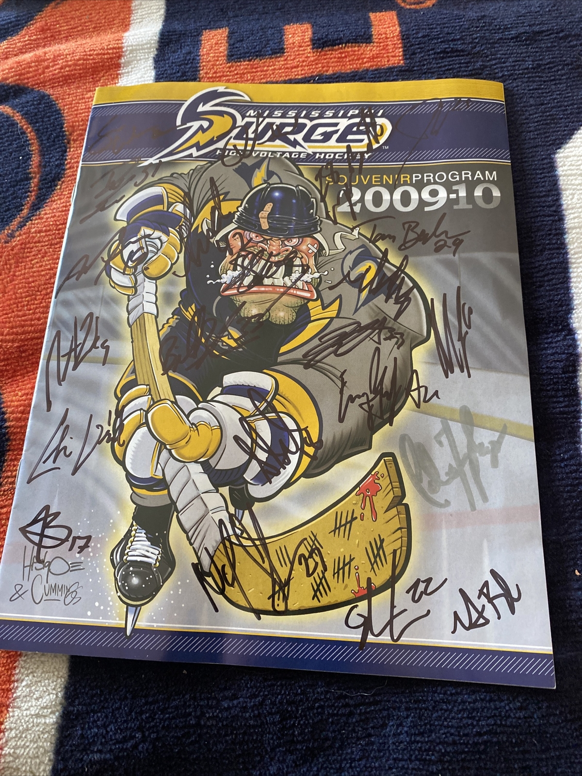 SPHL HOCKEY TEAM MISSISSIPPI SURGE, EXTREMELY RARE AUTOGRAPHED 2009 ...