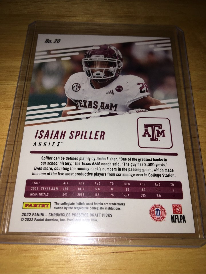 2022 Chronicles Draft Picks Prestige Isaiah Spiller Rookie Card RC | eBay