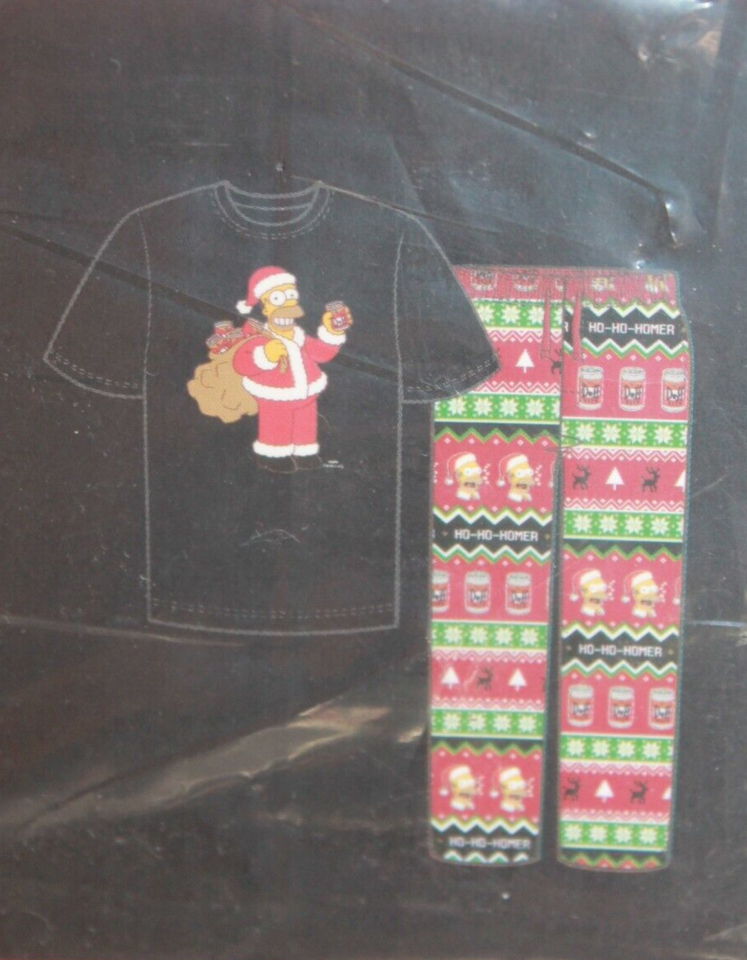 Men's Simpsons Ho Ho Homer 2-Piece Christmas Sleepwear Pant Pajamas ...