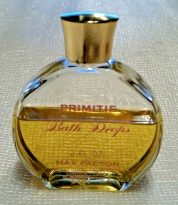 VTG Max Factor PRIMITIF 1960's Bath Drops Perfume Oil 2 fl oz 65% Full ...