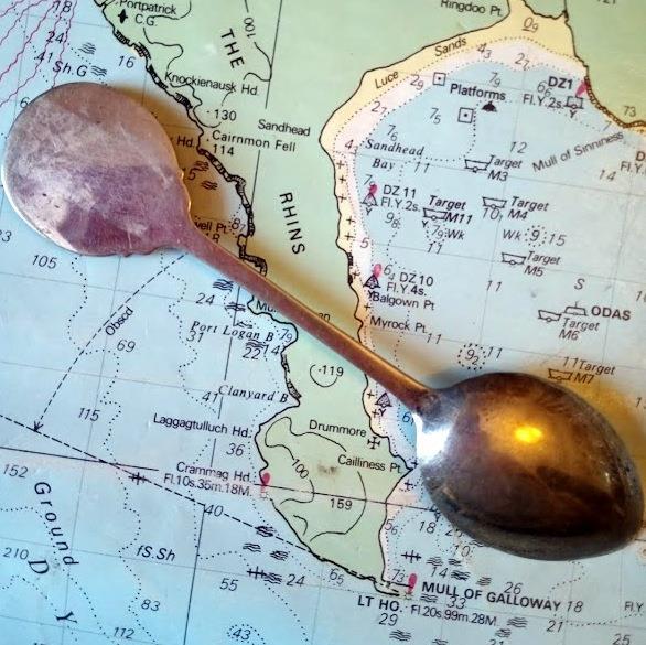 c1930 Cunard White Star Shipping Line RMS Ascania Enamel Crest Spoon z ...