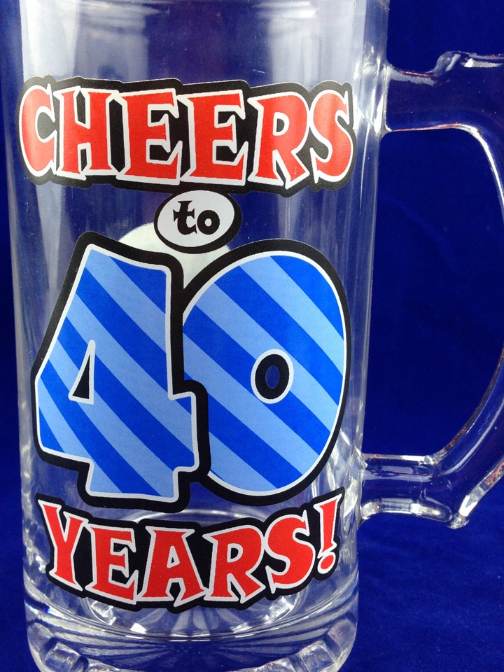 Cheers to 40 years glass tankard celebrate birthday anniversary ...