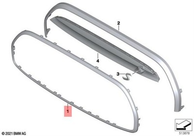 Genuine MINI Cooper One F55 F56 F57 D SE 3 doors Frame trim grille ...