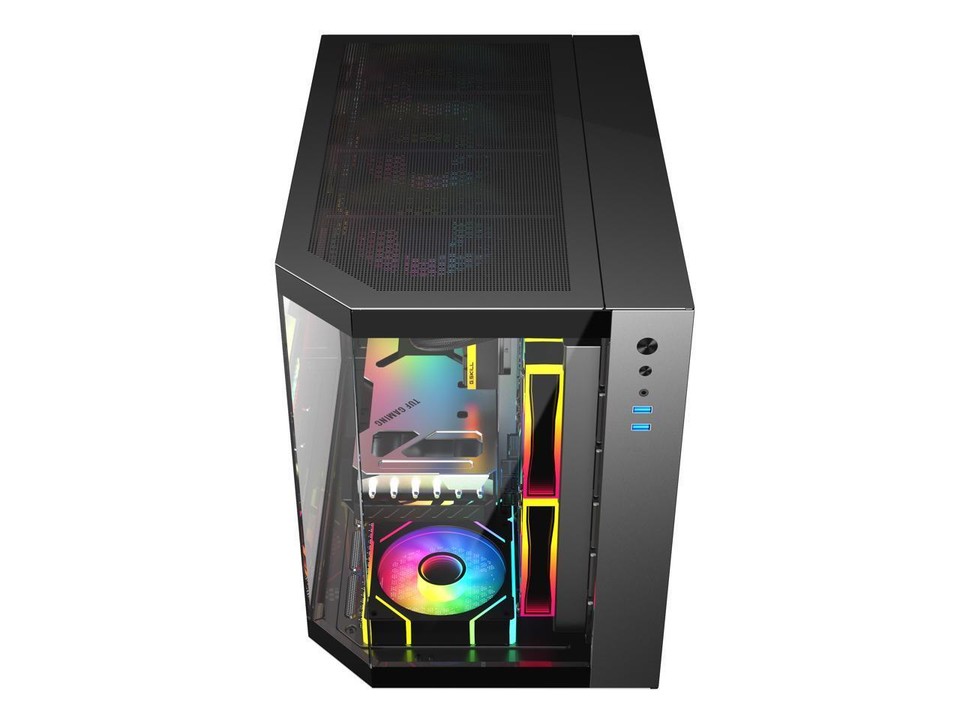 Sama 2771 Black Dual USB3.0, Tempered Glass Micro-ATX Tower Gaming ...