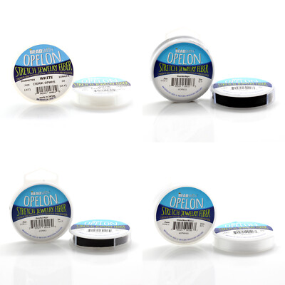 BeadSmith® OPELON® Stretch Jewelry Fiber Cord 5m 25m Black or White | eBay