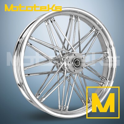 21" 21X3.5 FAT SPOKE WHEEL NOVA CHROME FOR HARLEY TOURING BAGGER FRONT ...