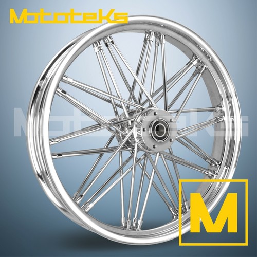 21" 21X3.5 FAT SPOKE WHEEL NOVA CHROME FOR HARLEY TOURING BAGGER FRONT ...