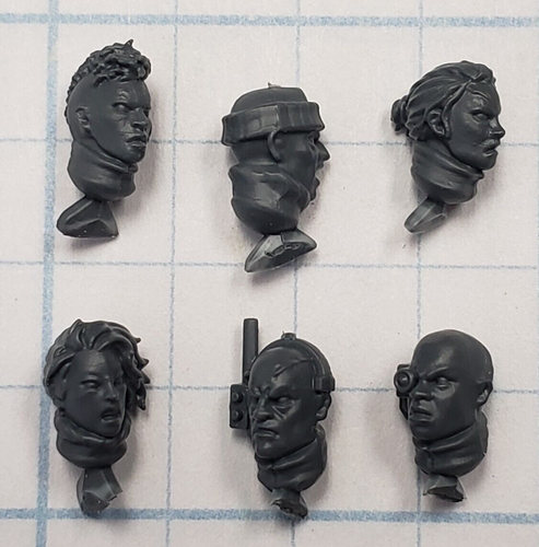 Warhammer 40k Astra Militarum Bits Cadian Upgrade Bare Male Female Head ...