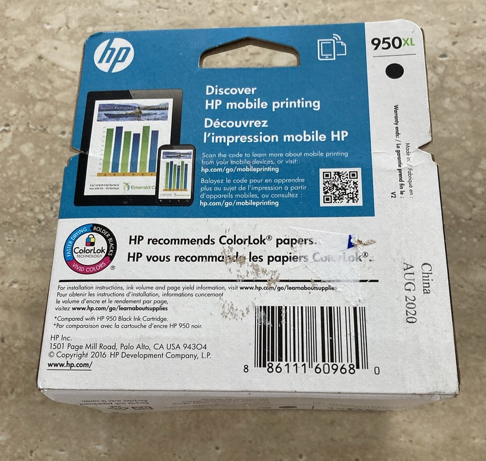 HP Original 950XL Black CN045AN Printer Ink Cartridge Sealed | eBay