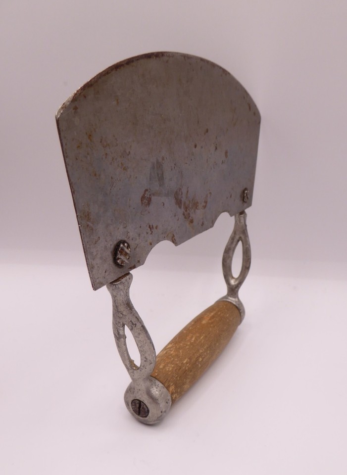 Antique Vintage Mezzaluna Herb Mincer Chopper Wood Handle Rocking Knife ...