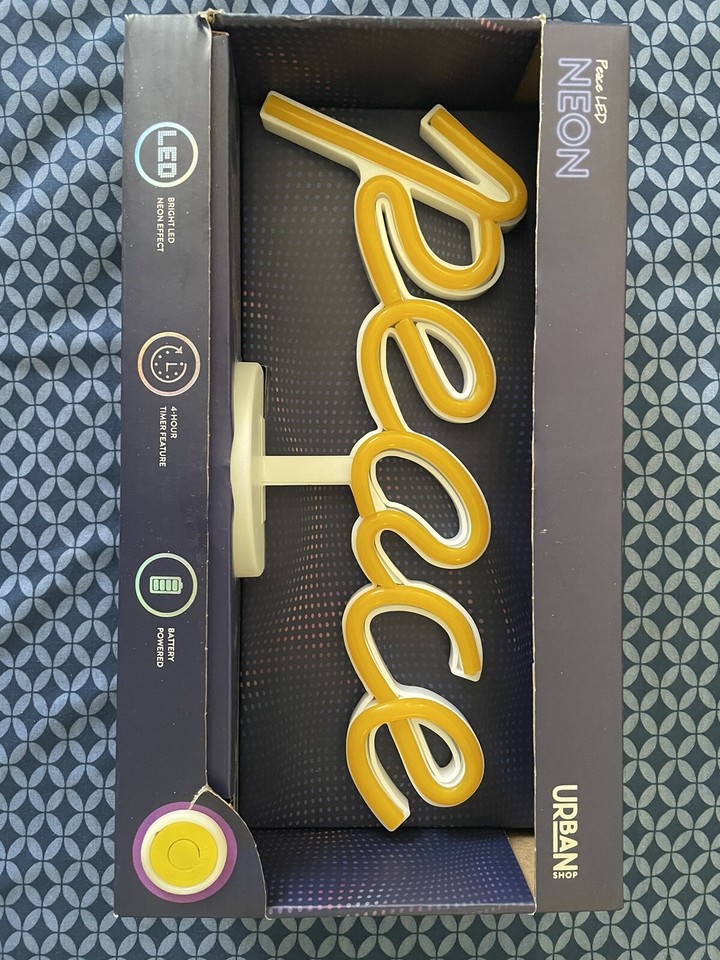 QTY:2 …YES 2…Peace Sign Decor LED (NEON EFFECT) Peace Sign Urban Shop ...