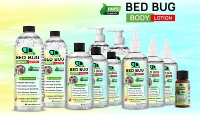 Bed Bug Repellent Body Lotion - Skin-Safe, Hydrating, Soothing & Non ...