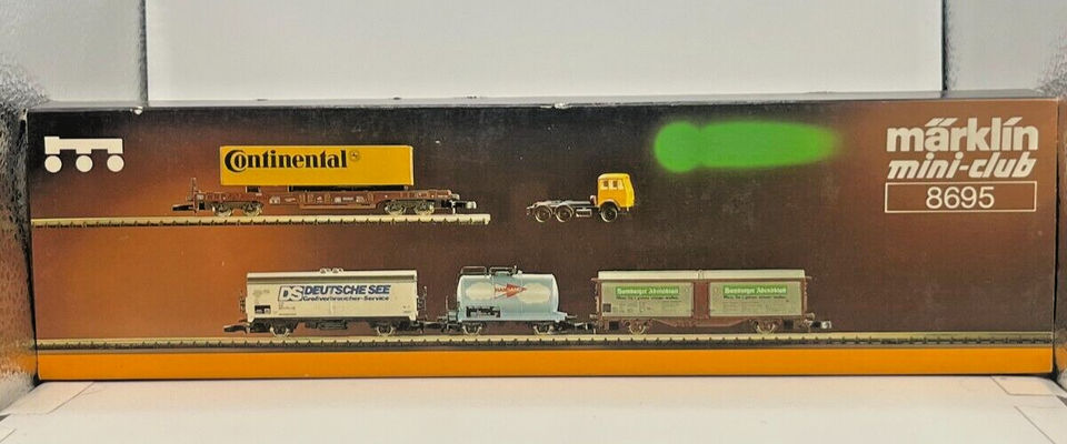 Z Scale Marklin 8695 Freight Car and Container Car Set Original Box (A ...