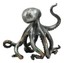 Large Standing Octopus Statue in Antique Silver Finish Resin Marine ...