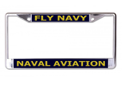 FLY NAVY NAVAL AVIATION USA MADE CHROME LICENSE PLATE FRAME | eBay
