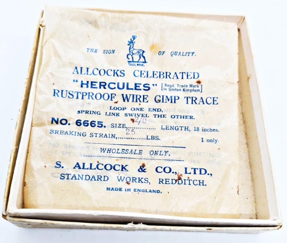 Allcocks Dead Bait Spinner Lures In Hercules Gimp Trace Box With Insert ...