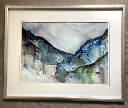 Monica Groves mixed media landscape 'Colours of Evening, Snowdonia ...