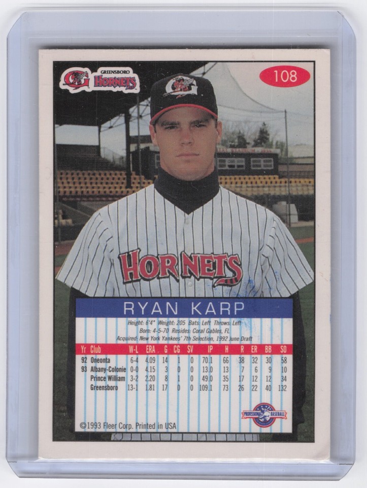 1993 Fleer Excel Ryan Karp Auto | eBay