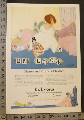 1918 DENTAL HEALTH BEAUTY DR. LYONS TOOTHPASTE NOUVEAU CHILD DENTIST AD ...