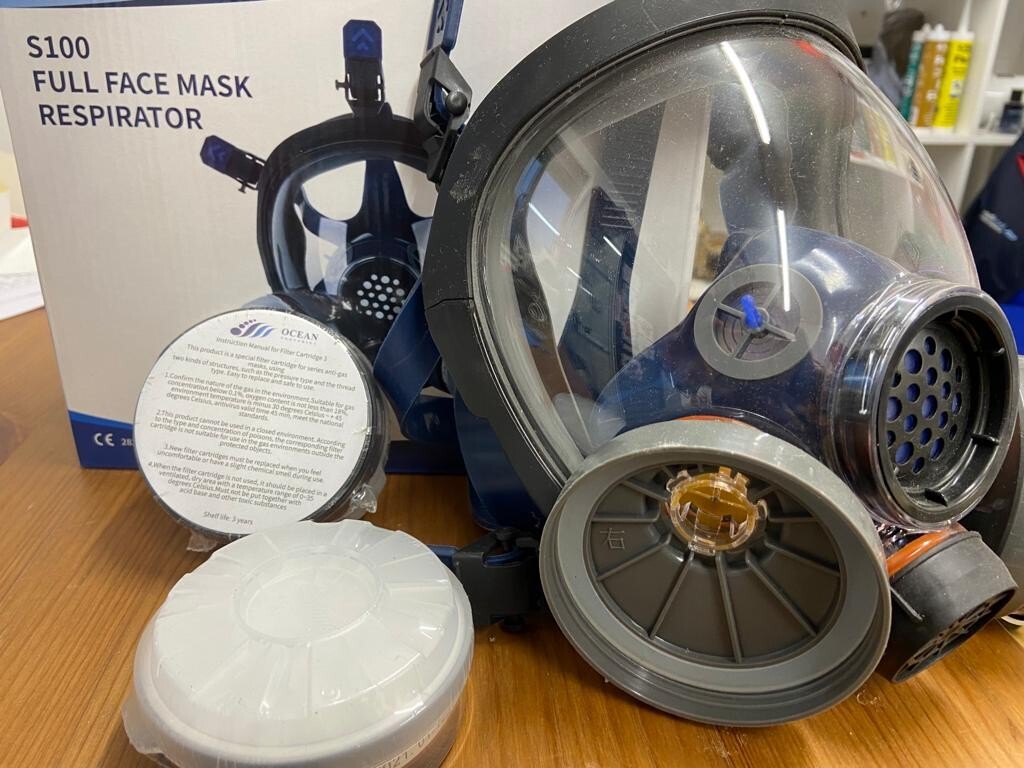 S100 Full Face Paint Respirator Gas Chemical Dustproof Mask & 2 PA1 ...