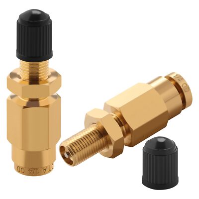 1/4" Inflation Schrader Valve with Push to Connect for 1/4" OD Air Line ...