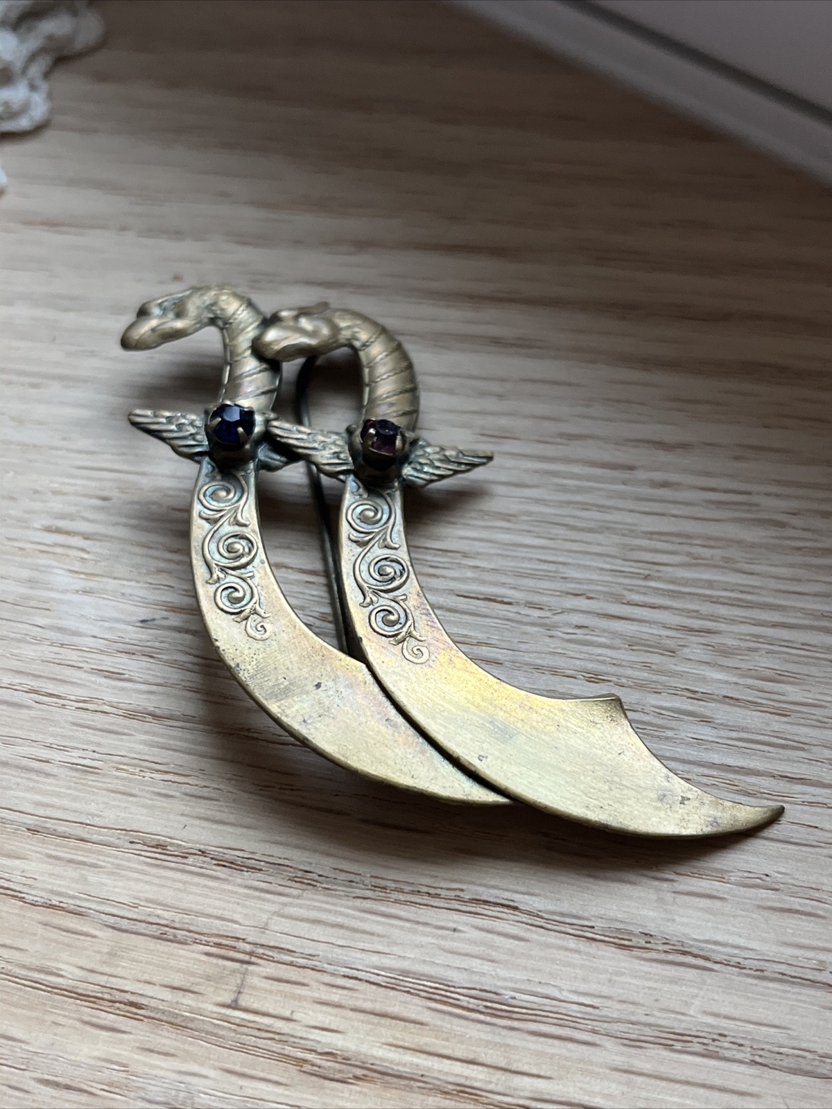 Rare Antique Cobra Dancing Sword Knife Rhinestone Hat… - Gem