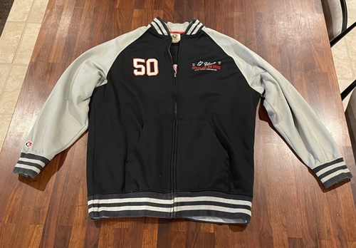 G Unit Vintage Black Gray Spell Out 50 Cent Full Zip Varsity Jacket Hip ...