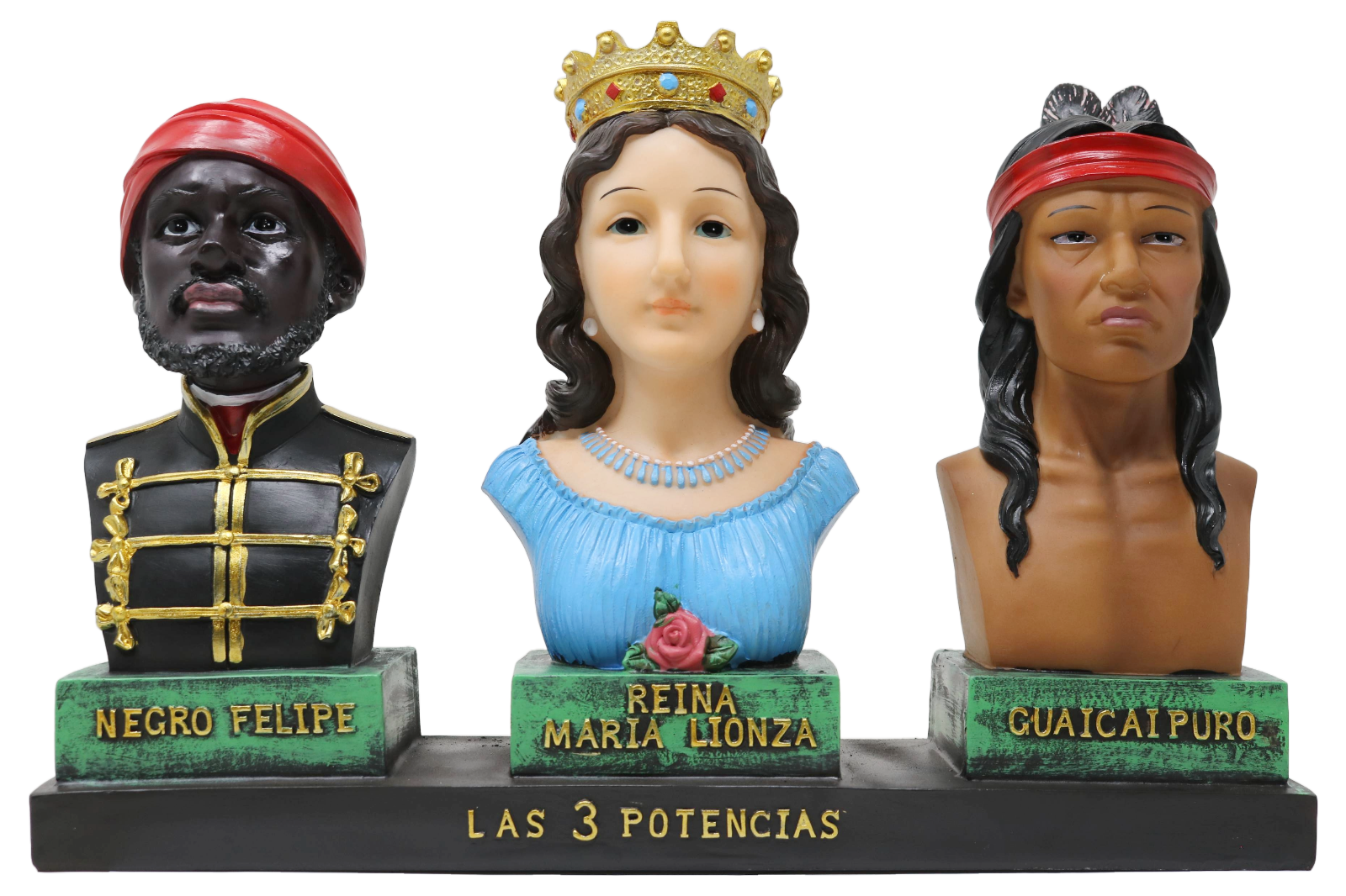 Las 3 Potencias Venezolana 12"x8" Negro Felipe Reina Maria Lionza ...